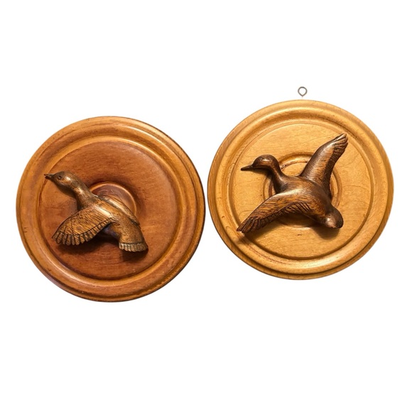 Vintage | Wall Decor | Vintage Carved Wooden Duck Wall Plaques Set Of 2 ...